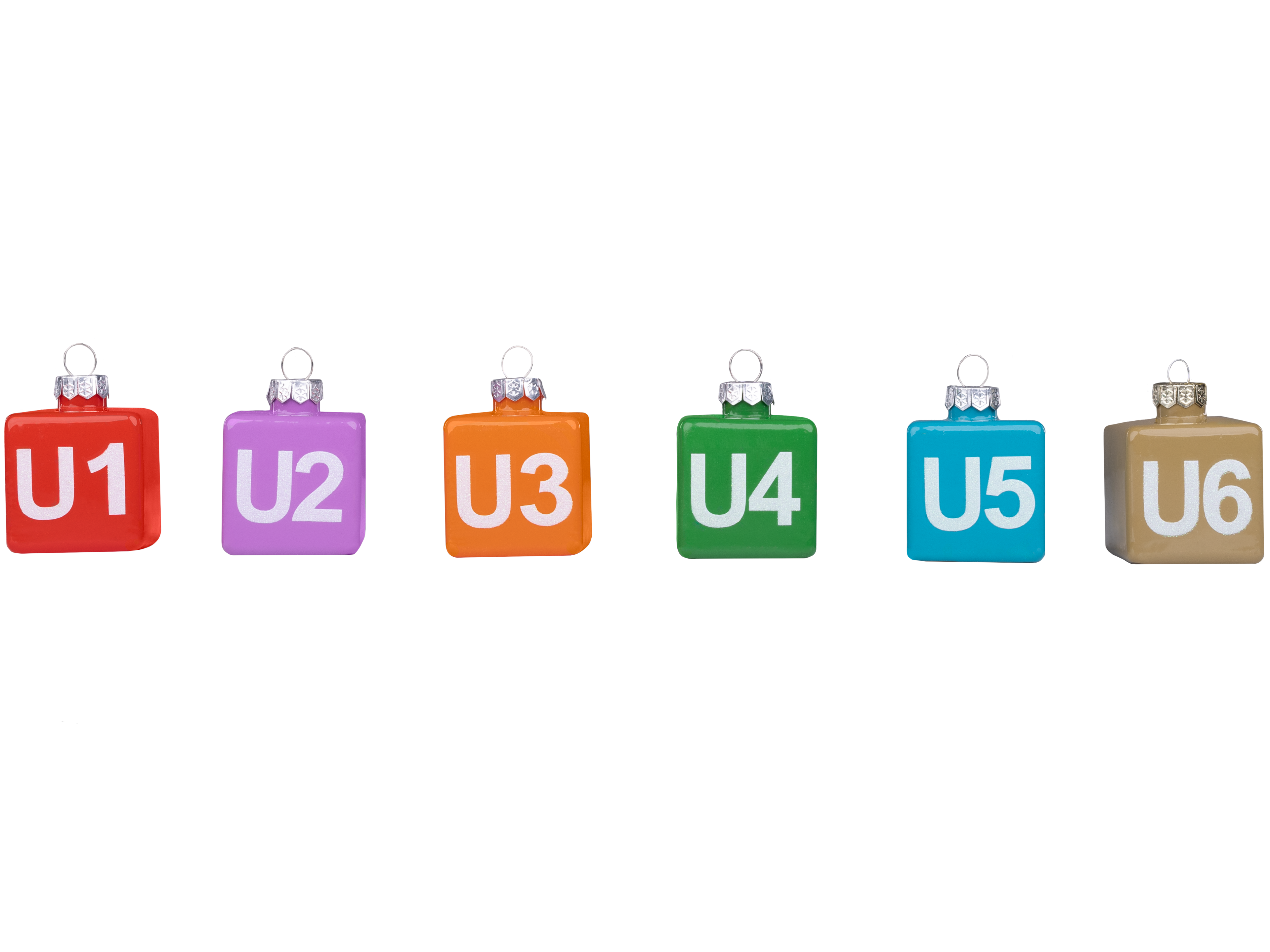 Christbaumanhänger U-Bahn Würfel Set U1 bis U6 | KUGUSET